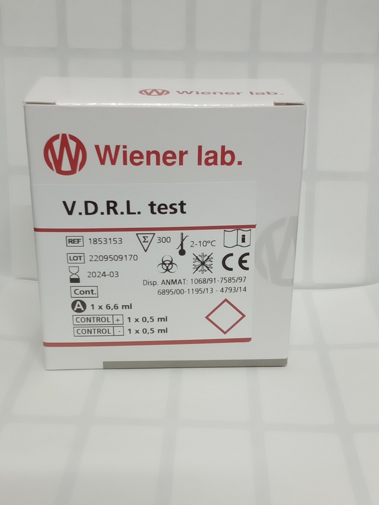 VDRL: INCLUYE CONTROLES. 300 Determ 1x6.6 Wiener Lab | Insulab